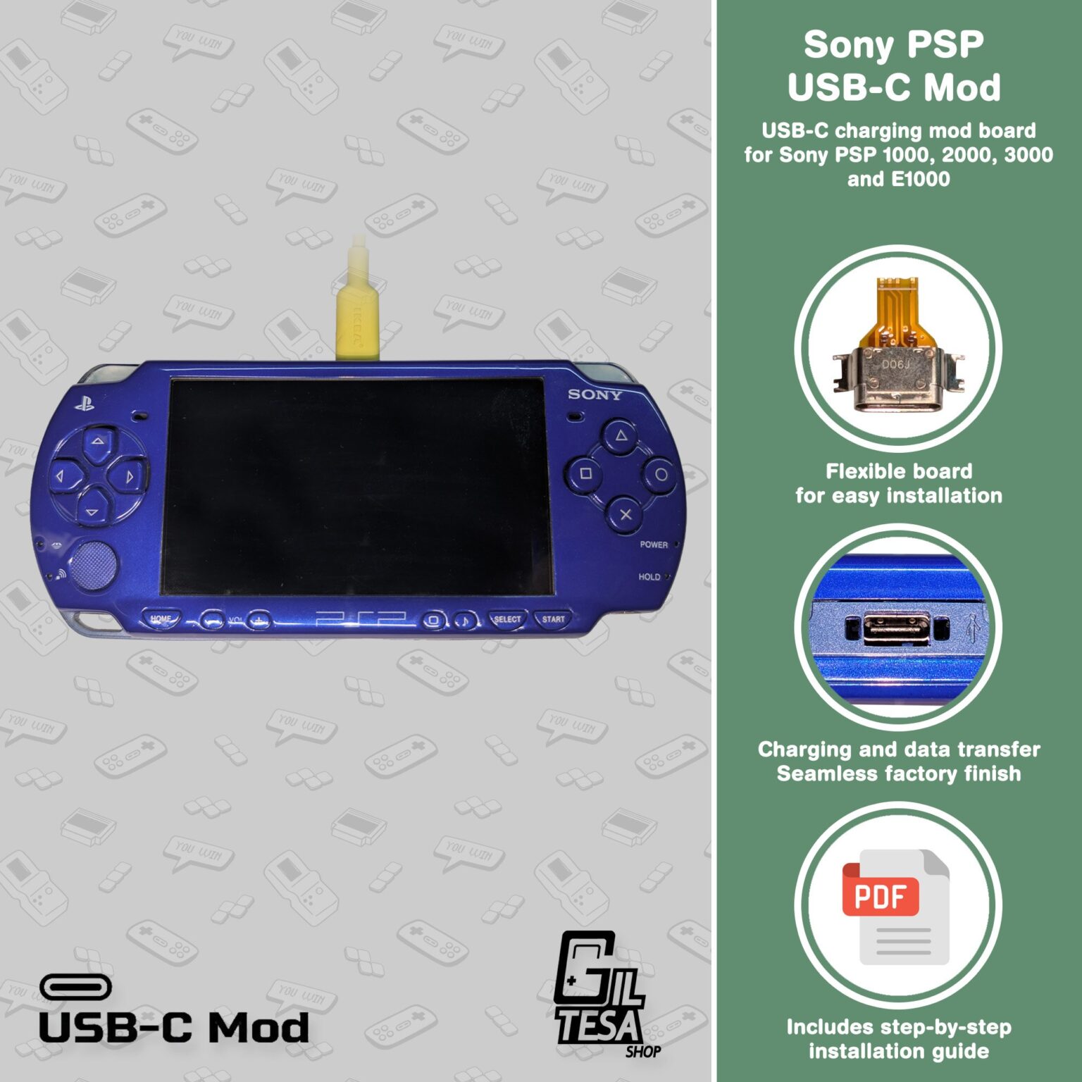Sony PSP: USB-C Mod (All models) - The giltesa's shop